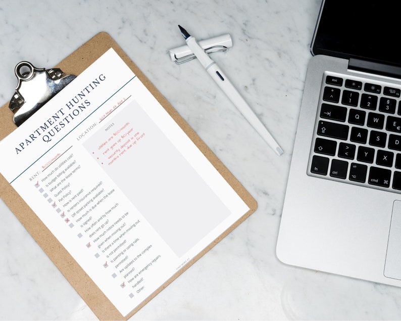 Apartment Hunting Questions Checklist - Etsy