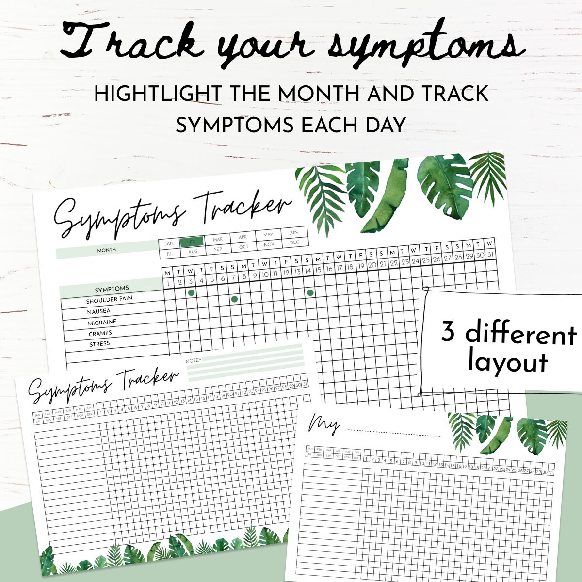 Symptom Tracker Printable | A Self Care Flourish Medical Planner Useful ...