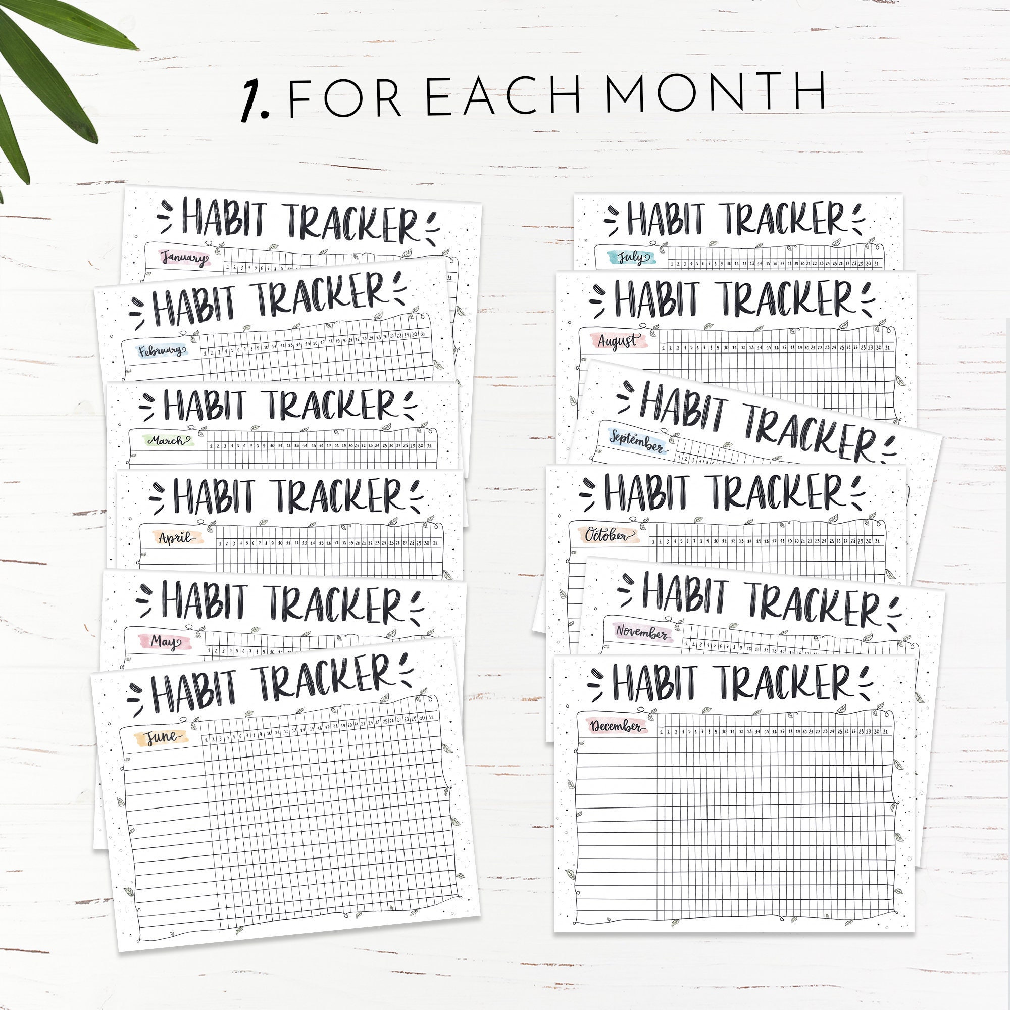 Habit Tracker Printable Bullet Journal Habit Tracker Digital - Etsy