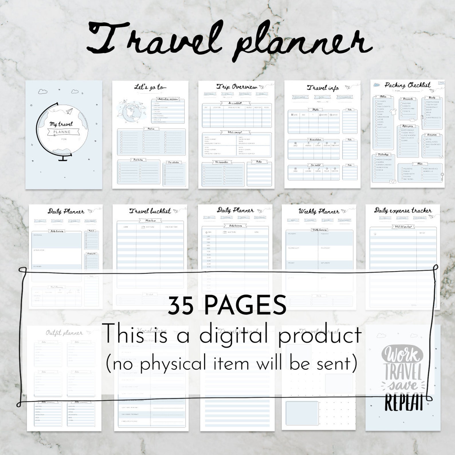 Trip Itinerary | Vacation Planner | Travel Plan | Packing List ...