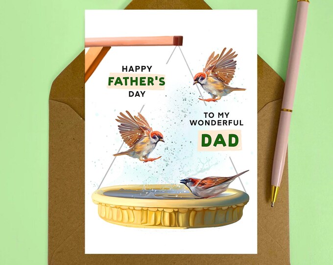 Father's Day Card With Birds - Etsy UK