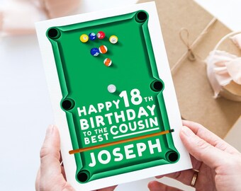 Snooker Birthday Card - Etsy