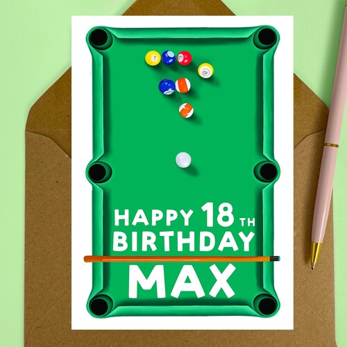 Dad Pool Table Birthday Card Any Age Snooker 60th Birthday - Etsy