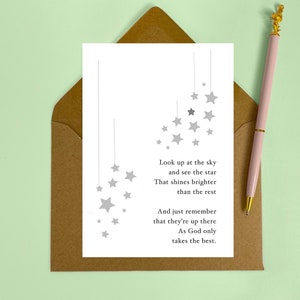 Stars With Sympathy Card Bereavement Sorry for Your Loss - Etsy UK