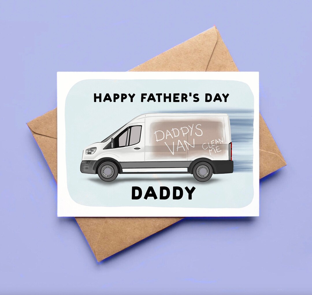 White Transit Van Father's Day Card Van Man for a Special Dad, Daddy ...