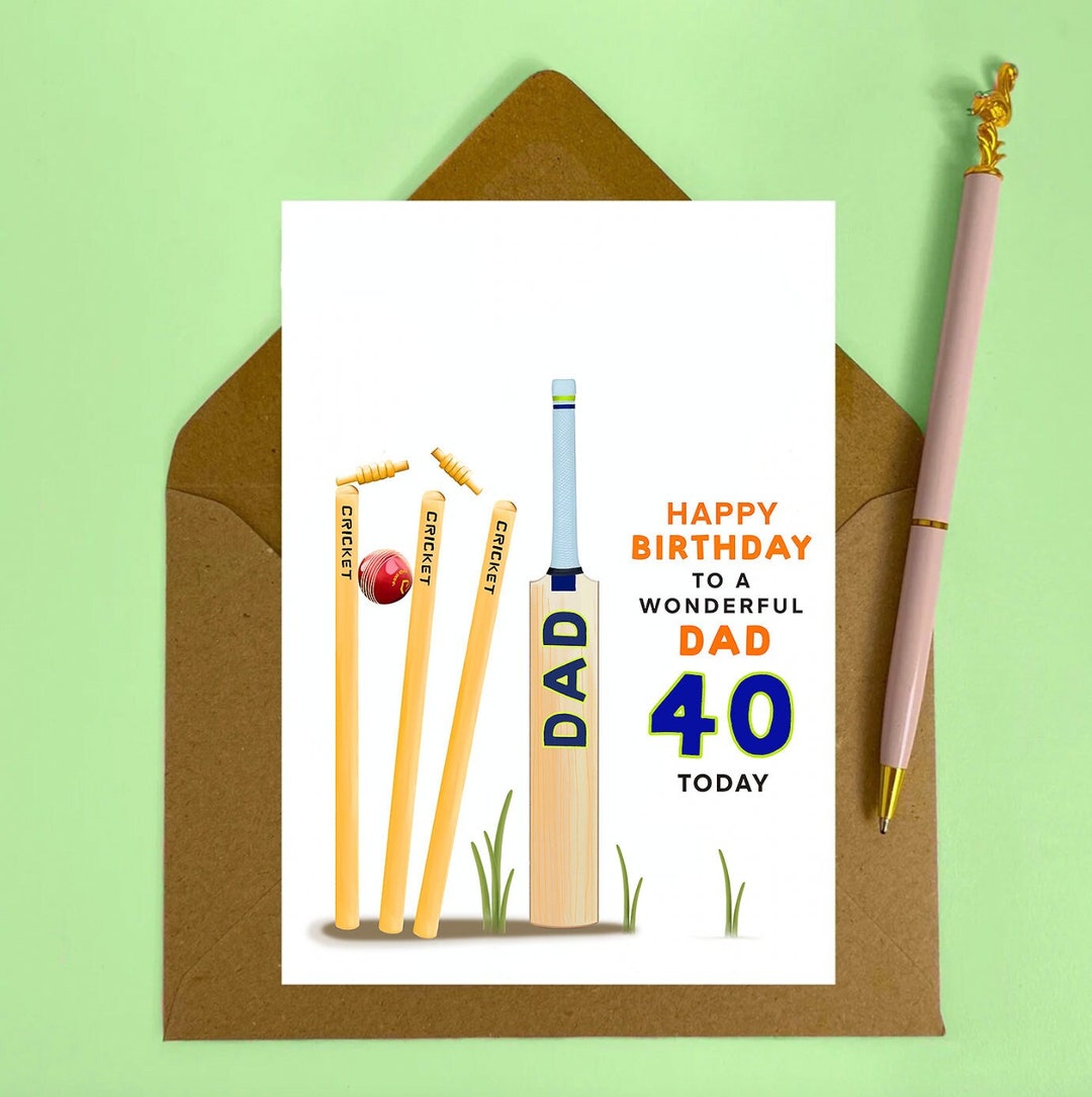 Personalised Cricket Birthday Card Any Age and Name Brother, Dad ...