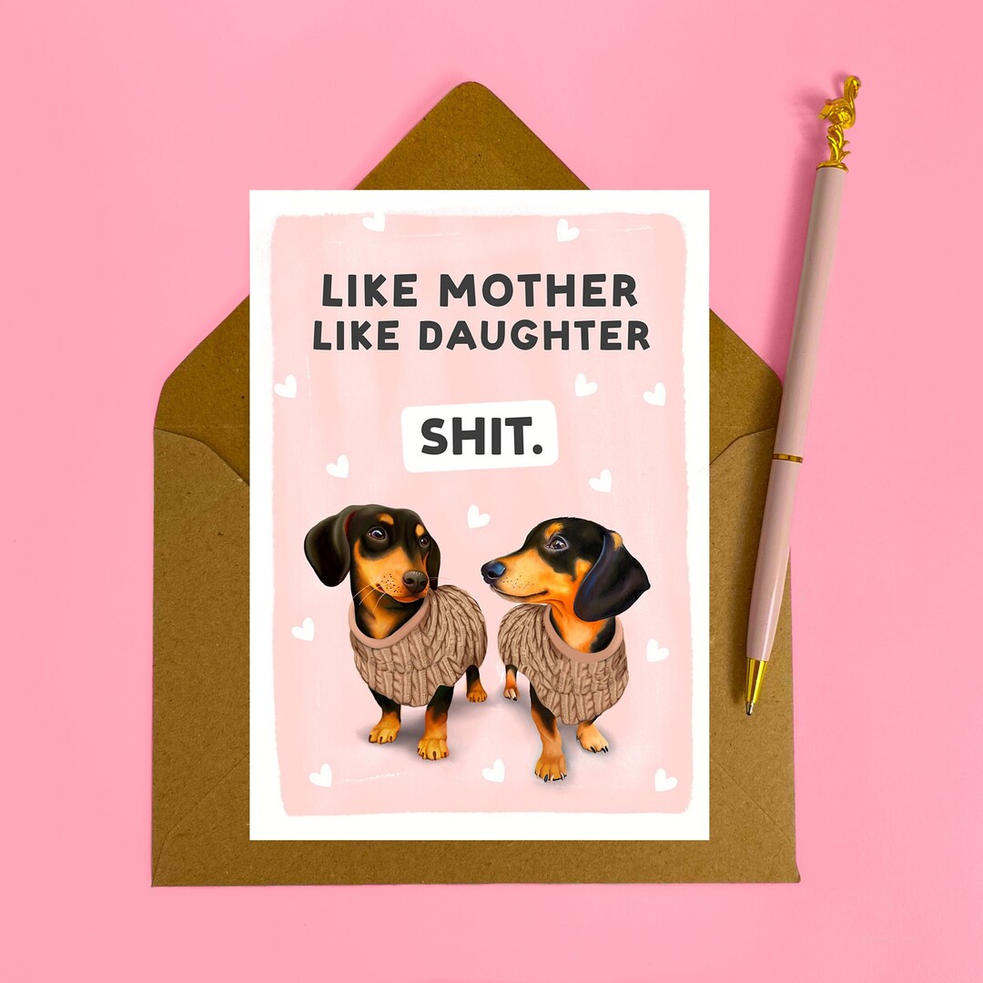 Like Mother Like Daughter Dachshund Mothers Day Card Special - Etsy