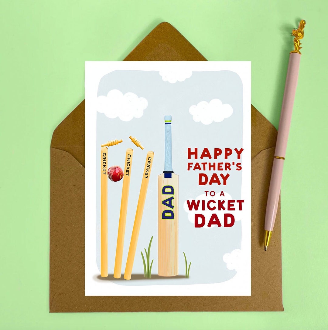 Cricket Father's Day Card for My Grandad, Dad, Grandpa, Pops, Pa Bat ...