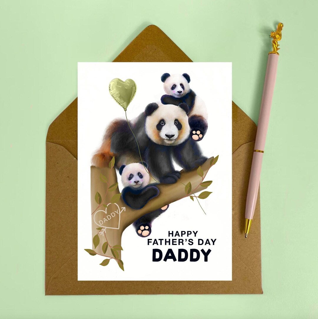 Personalised Panda Bear Father's Day Card for My Dad - Etsy