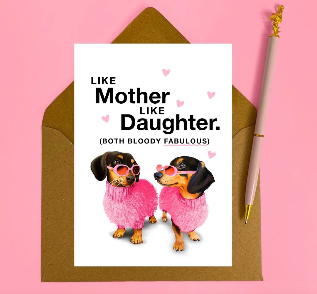 Sausage Dog Mother's Day Card Dachshund Mum Card, Special Grandma, Mom ...