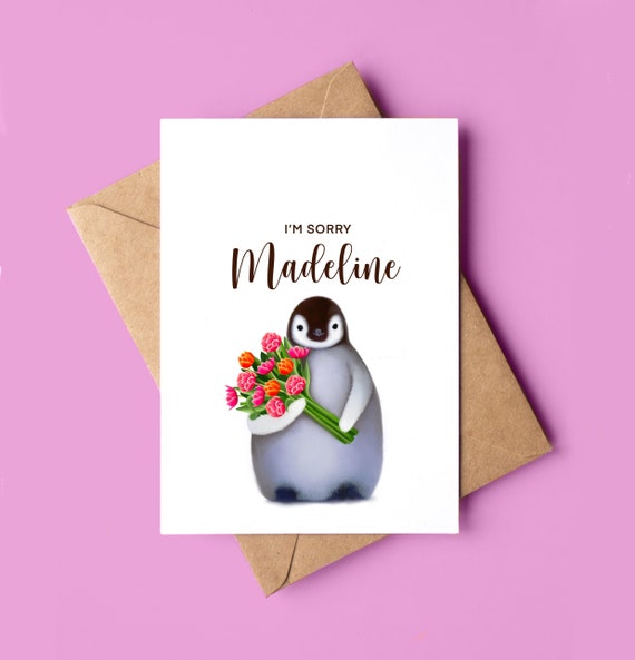 Personalised I'm Sorry Penguin Card Bereavement Card - Etsy UK