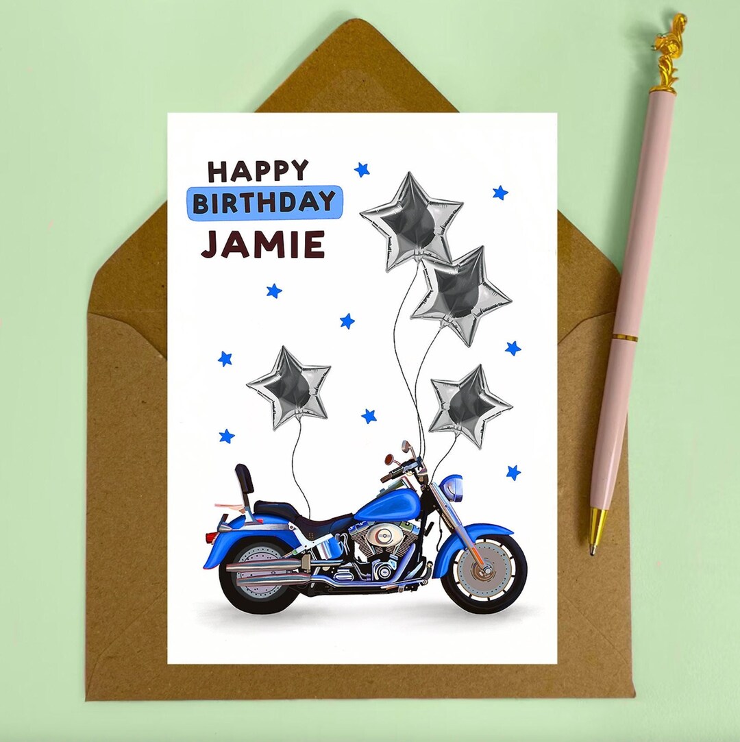 Personalised Motorbike Birthday Card Vintage Bike Harley Etsy personalised-motorbike-birthday-card-vintage-bike-harley-etsy