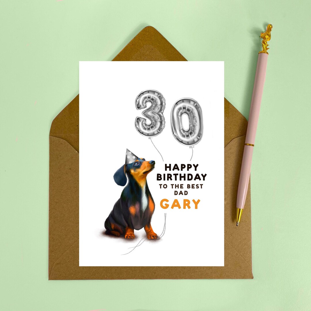 Personalised Dachshund 30th Birthday Card for a Special - Etsy