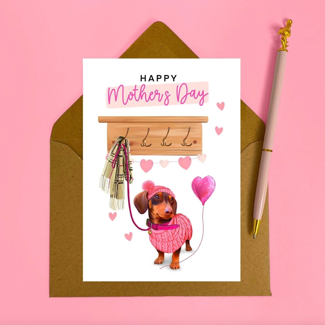 Dachshund Mothers Day Card Card for Mum Sausage Dog for a - Etsy