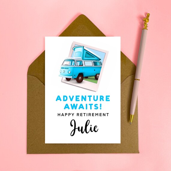 Personalised Campervan Retirement Card Happy Retirement | Etsy