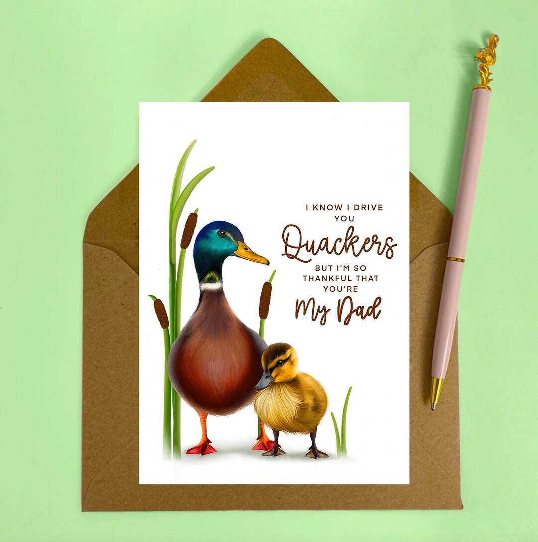 Father's Day Ducks Card Quackers Daddy Duck for My Grandad, Dad ...