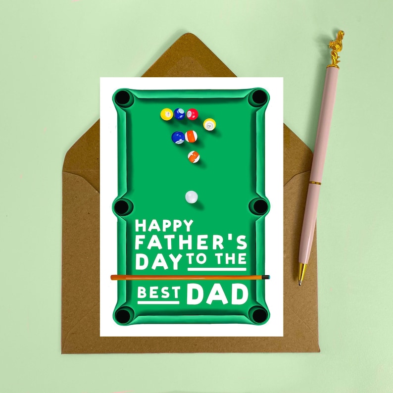 Personalised Pool Table Father's Day Card Card for Him - Etsy