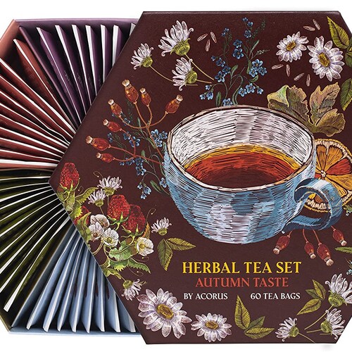 Autumn Taste Tea Set by ACORUS Natural Tea Hamper Box Gift | Etsy