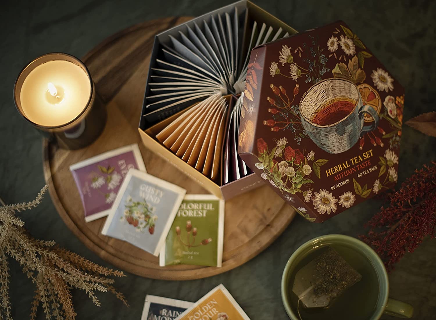 Autumn Taste Tea Set by ACORUS Natural Tea Hamper Box Gift | Etsy