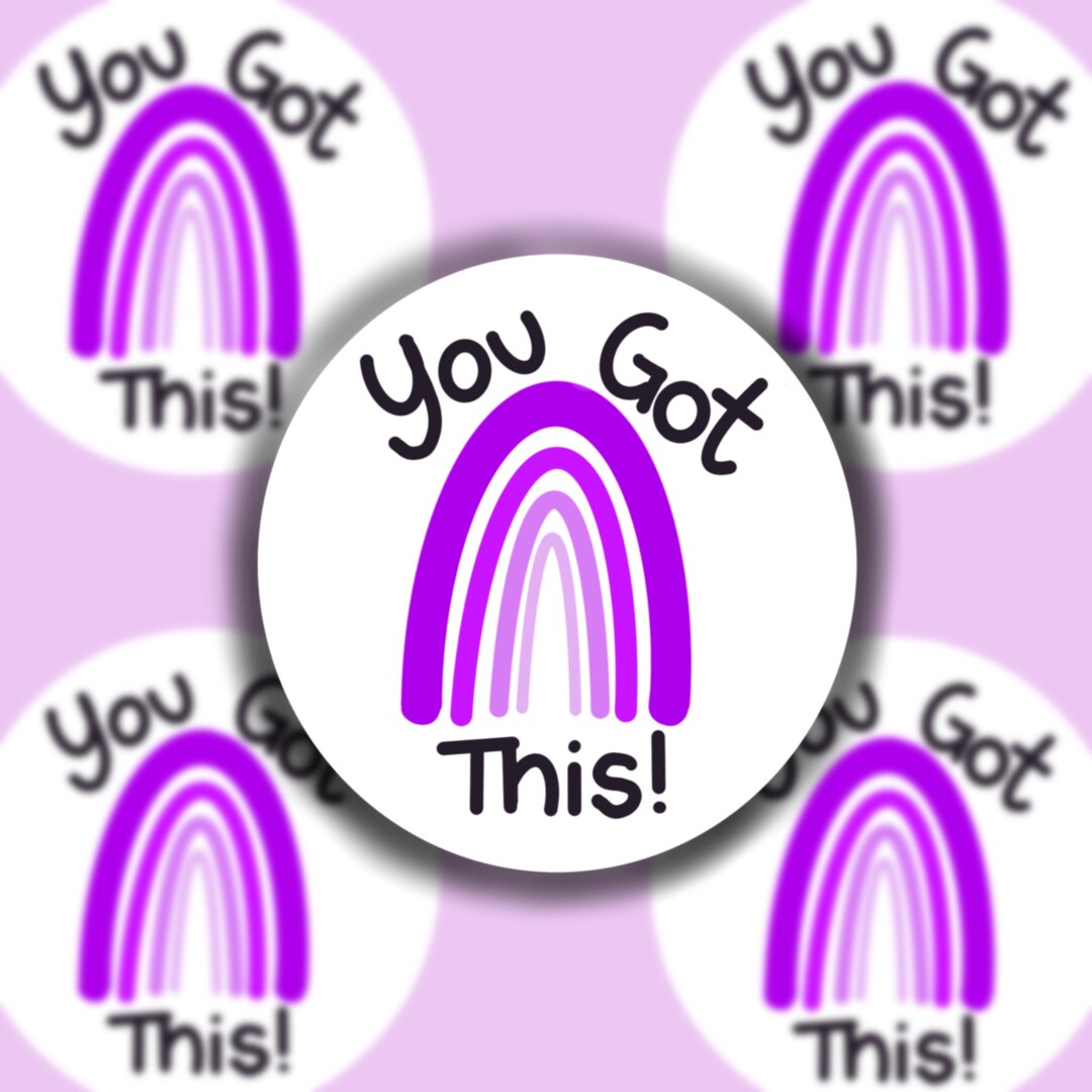 You Got This, Purple Rainbow regular or Mini WATERPROOF, Laptop Sticker ...