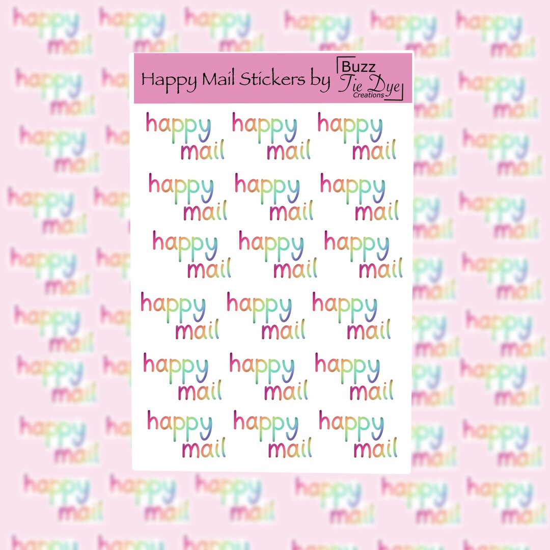 Happy Mail Sticker Sheet Rainbow Sticker, Envelope Sticker, Thank You ...