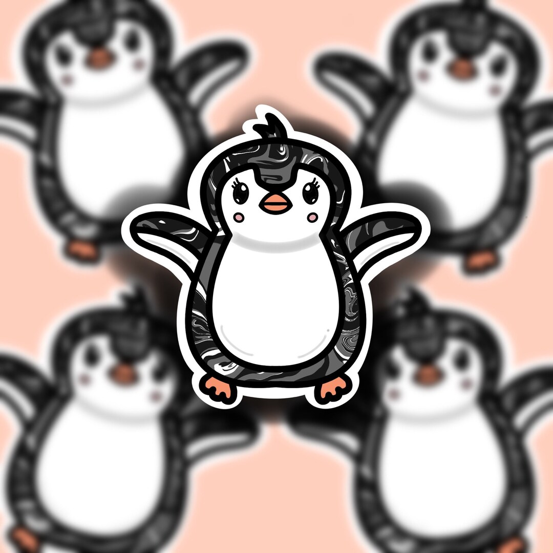 Penguin Sticker, Tie Dye Sticker (regular or Mini) -WATERPROOF, Laptop ...