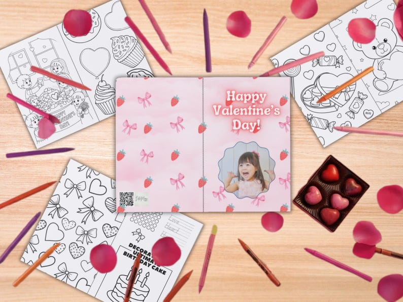 Coquette Valentines Day Coloring Book: Editable Birthday/party Activity ...