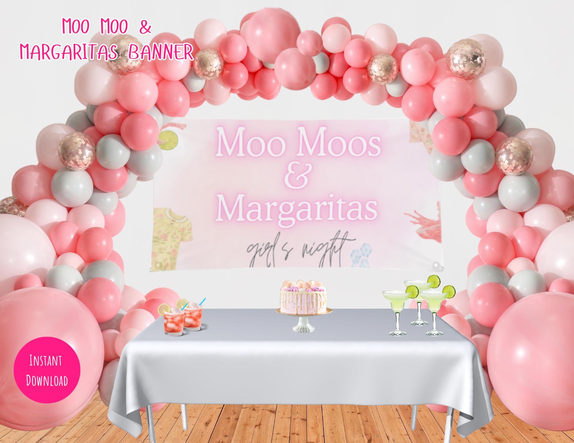 Moo Moos and Margaritas Banner Editable Girls Night Party Banner Theme ...