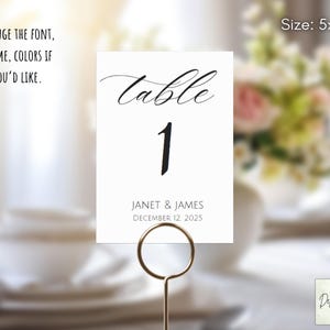 Simple Modern Table Cards 5x7 Editable Wedding Place Cards Minimalist ...