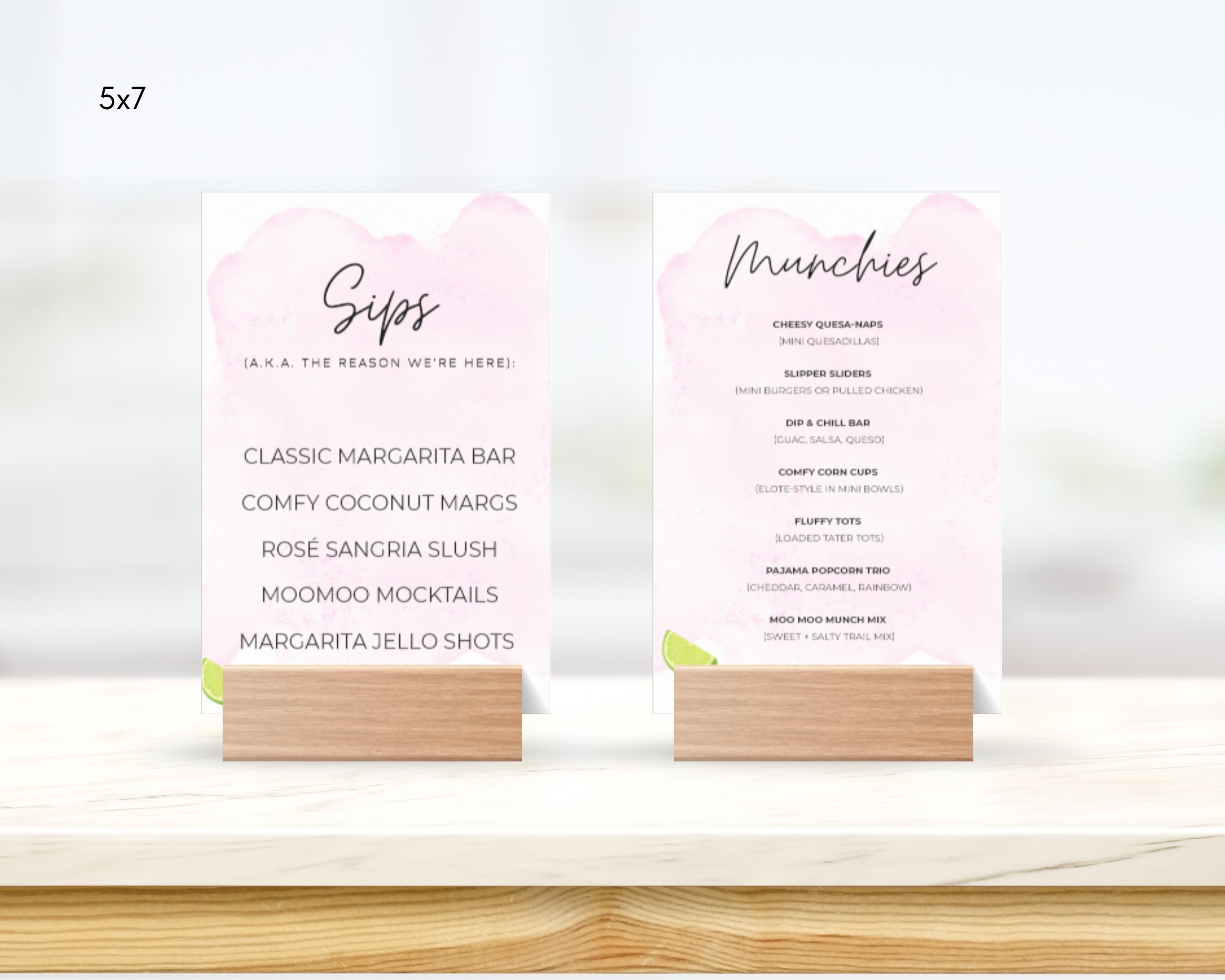 Editable Food Tent Template: Pink Birthday Party Food Name Cards ...