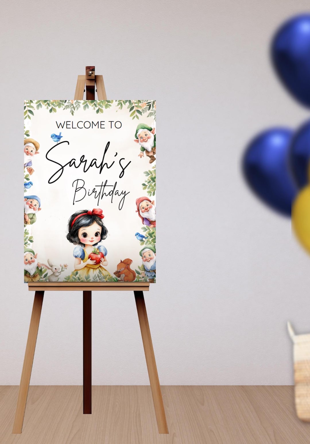 Snow White Birthday Welcome Sign: Editable Party Poster (digital ...