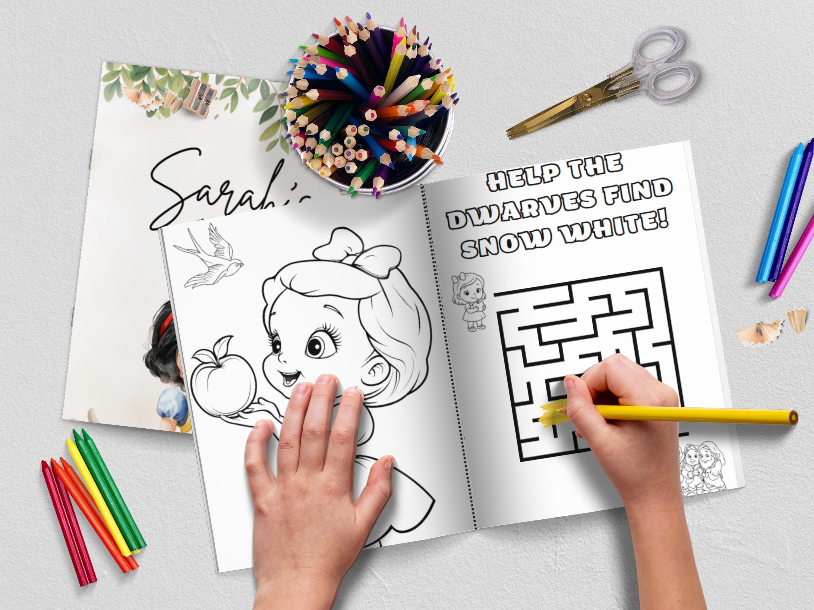Snow White Inspired Coloring Book Printable Kids Activity Pages Fairy ...