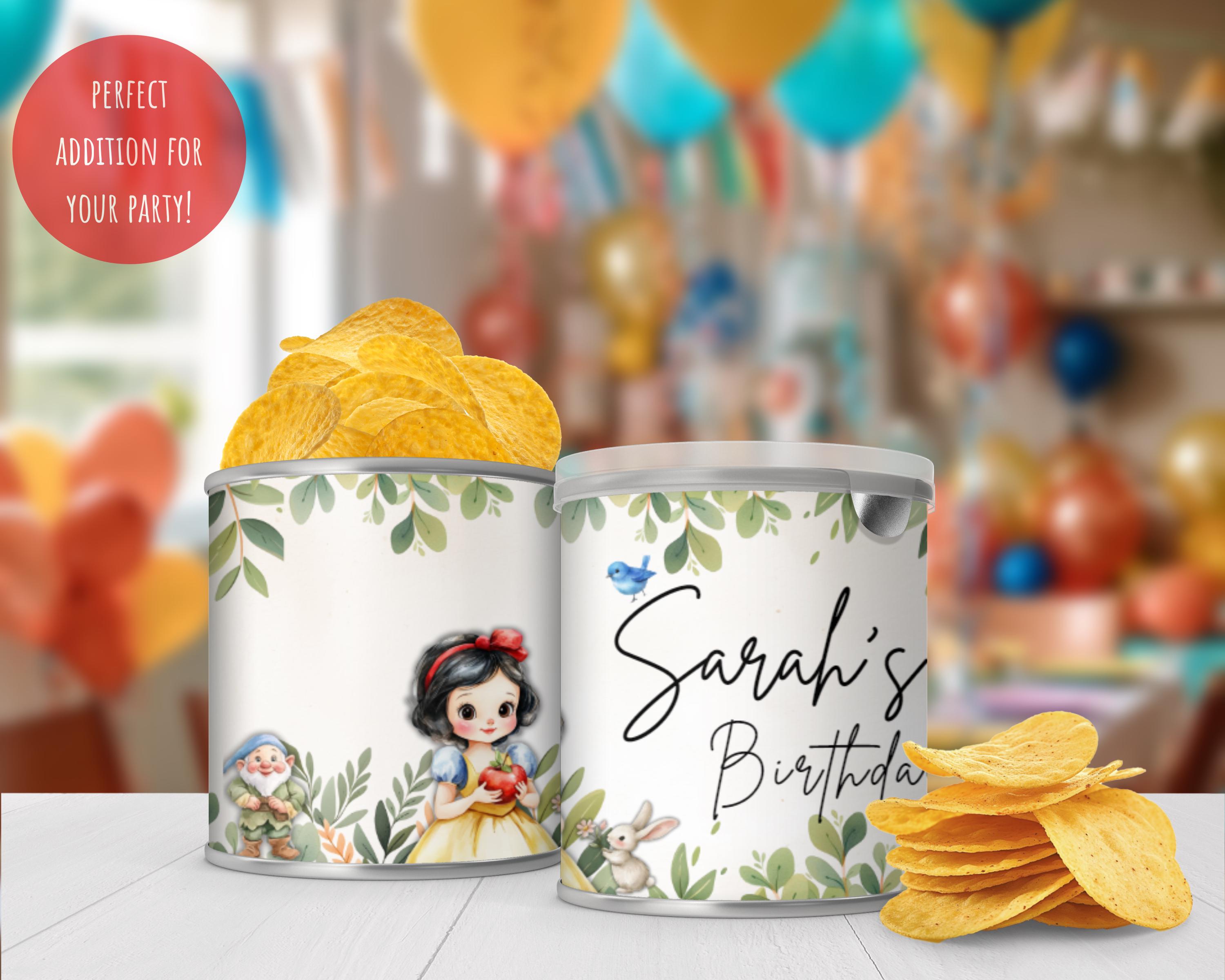 Editable Printable Snow White Pringle Labels, Snowwhite Printables ...