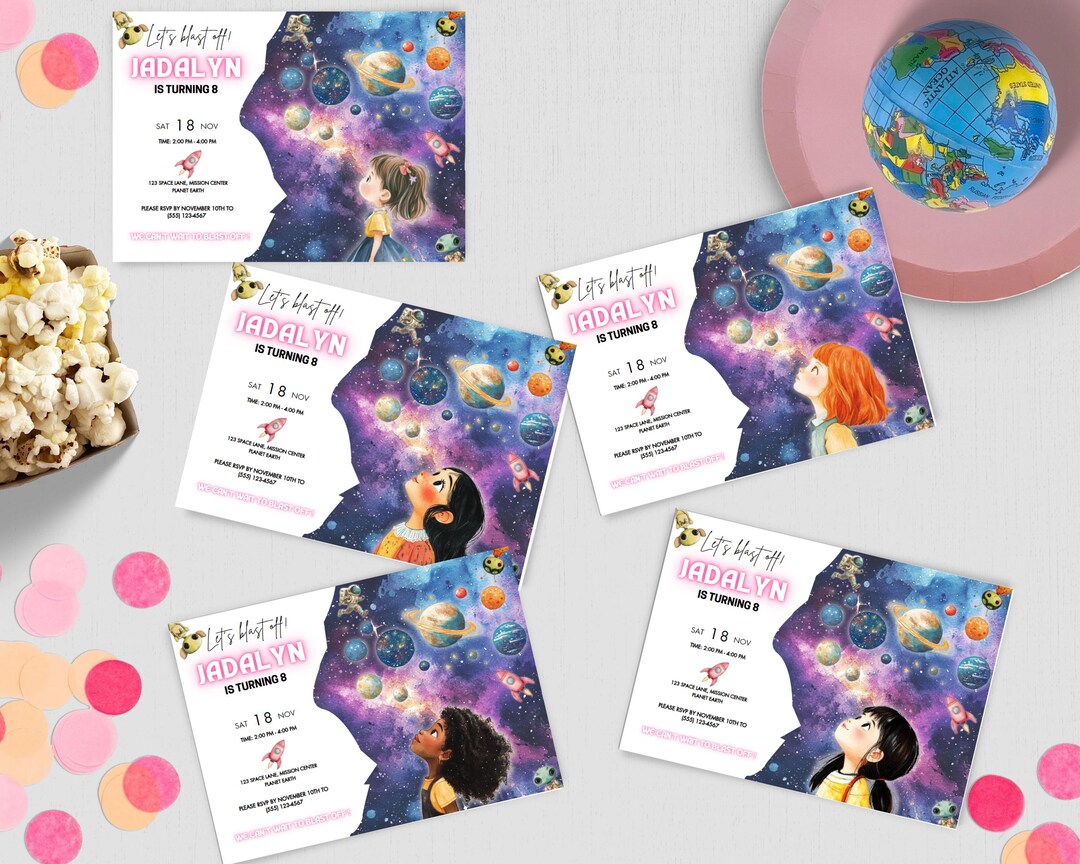 Editable Digital-printable Intergalactic Birthday Party Invitation for ...