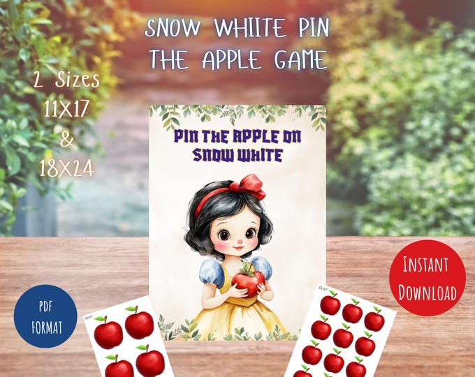 Snow White Birthday Party Game: Pin the Apple (digital Download) - Etsy