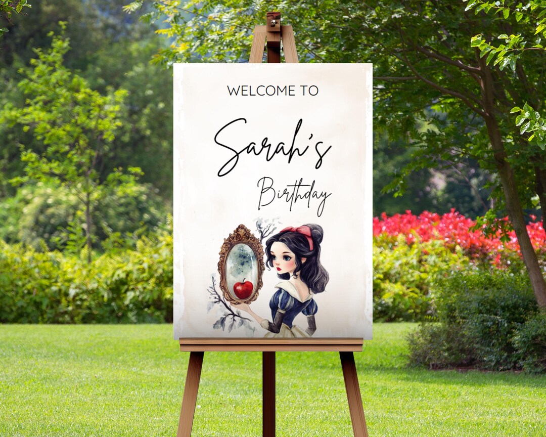 Editable Printable Snow White Welcome Sign for Party - Etsy