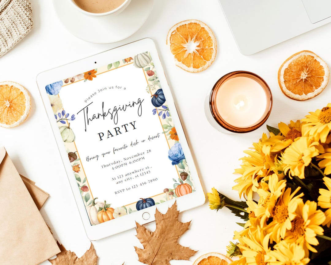 Editable Thanksgiving Party Invitation Template (digital Download) - Etsy