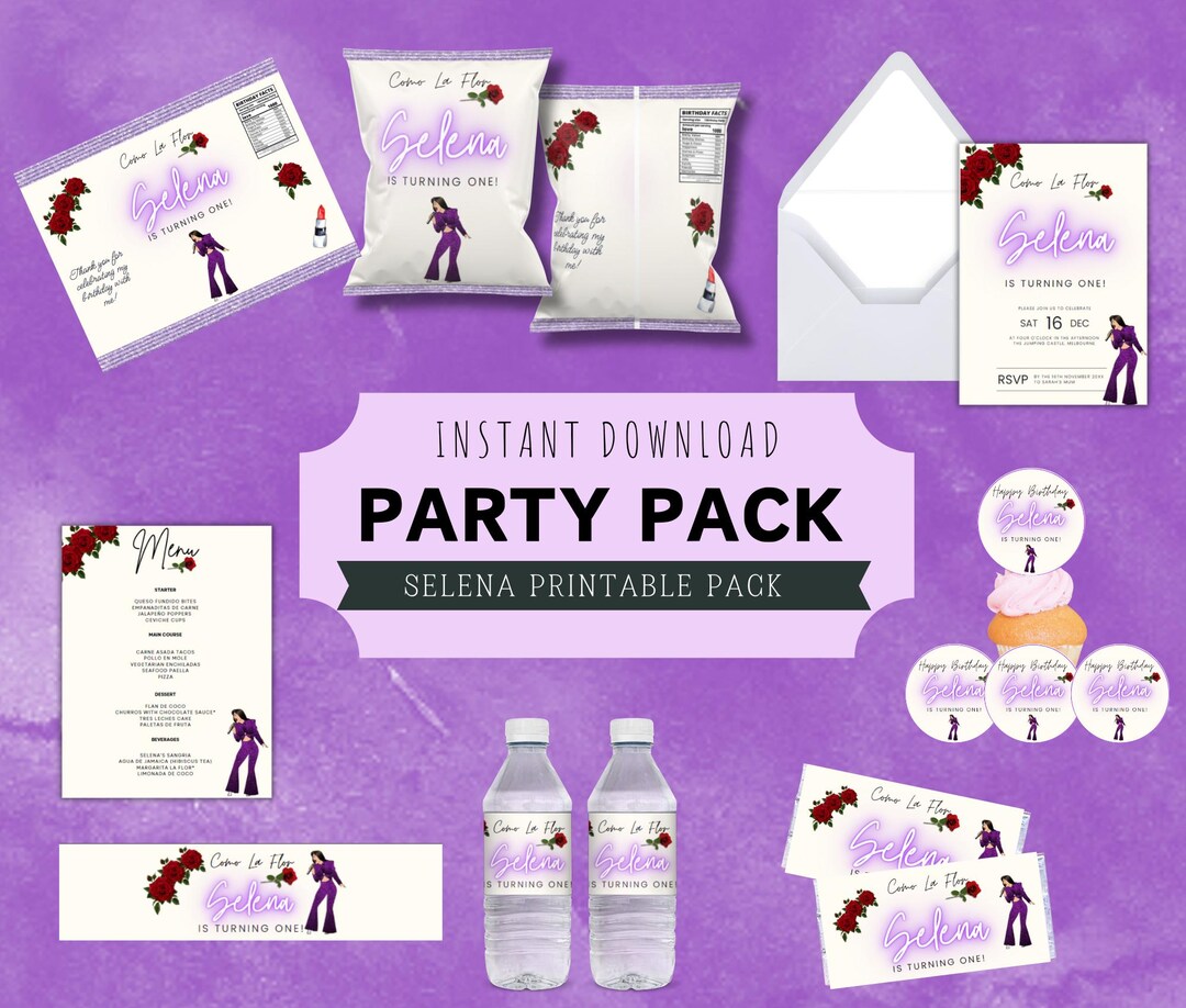 Editable Digital-printable Selena Party Pack, Selena Birthday, Selena ...