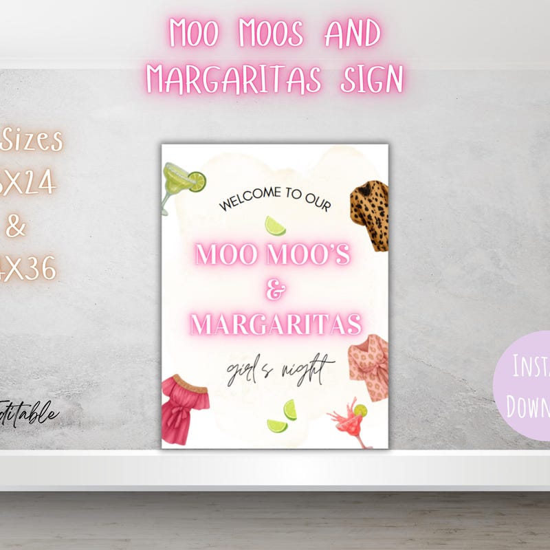 Moo Moo & Margarita Banner - Etsy