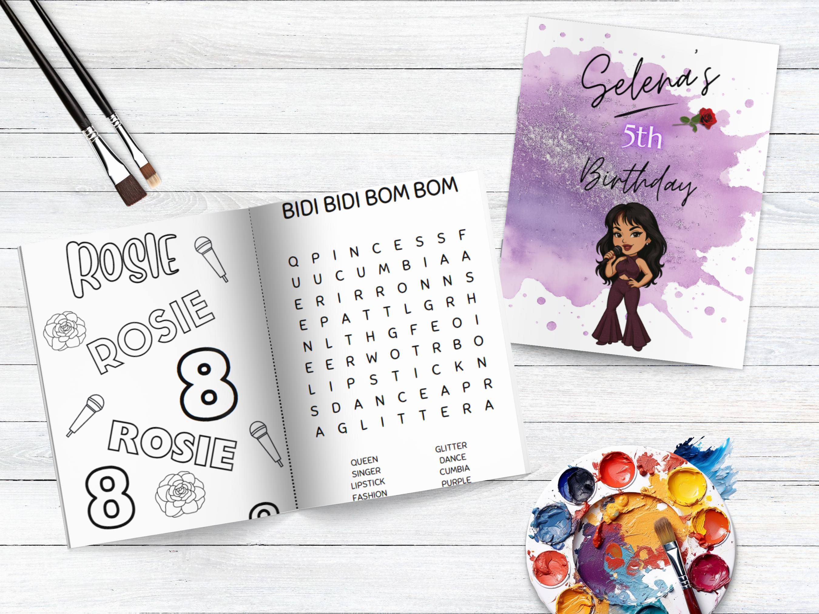 Selena Inspired Coloring Book Editable Printable Kids Activity Pages ...
