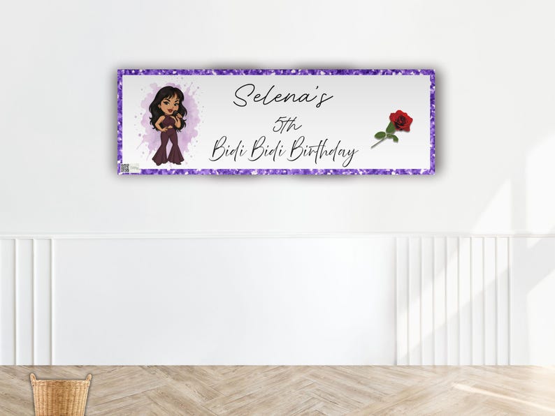 Selena Inspired Banner 24x72 Editable Birthday Party Banner Latina ...