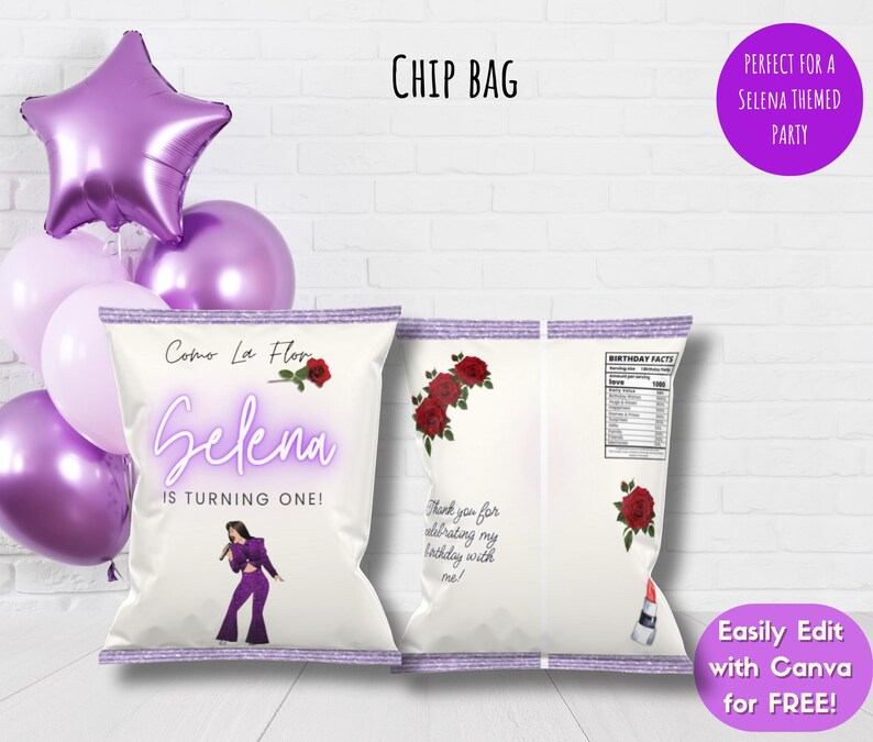 Editable Digital-printable Selena Party Pack, Selena Birthday, Selena ...