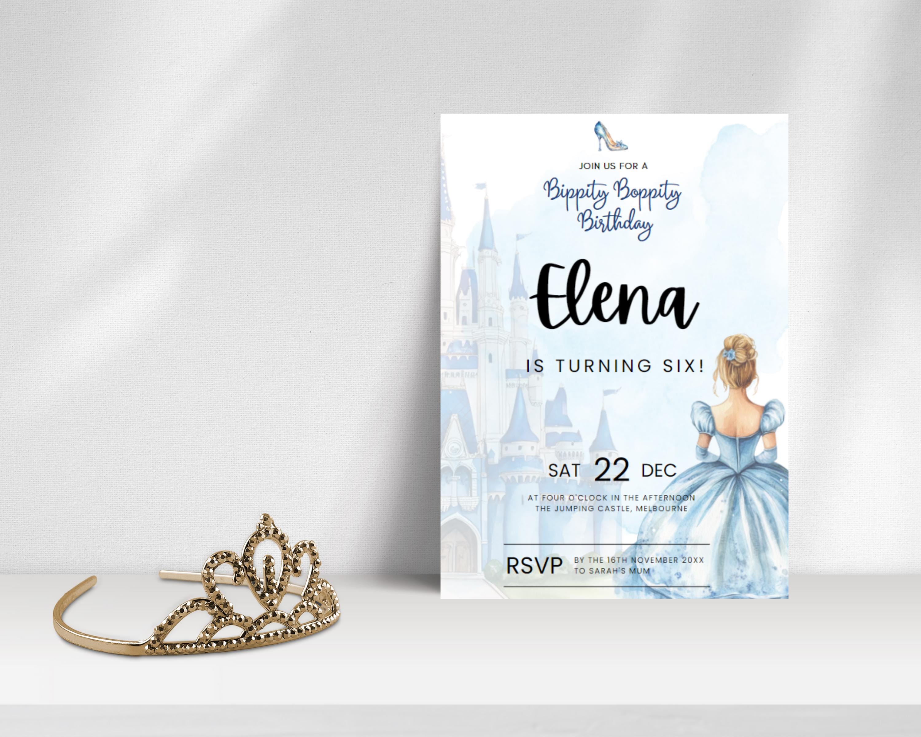 Cinderella Inspired Birthday Invitation 5x7 Editable Princess Party ...