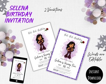 Selena Quintanilla Editable Birthday Invitation, Selena Invitation ...
