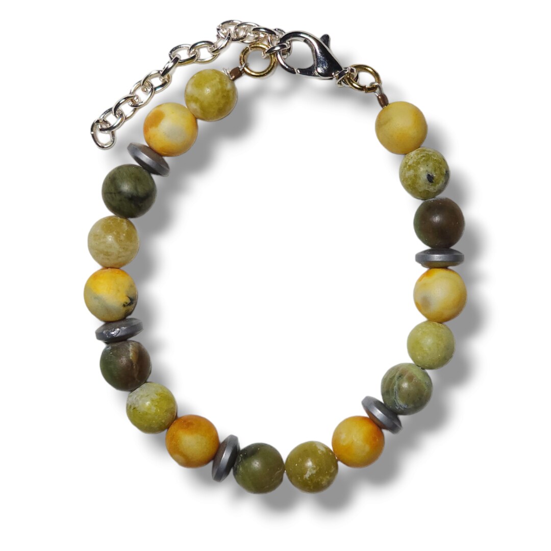 Solar Cycle - by J. Alexandre, Yellow Howlite, Yellow Agate, Hematite ...