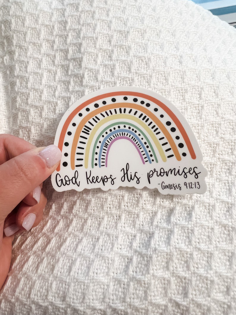 God Keeps His Promises Genesis 9:12-13 Rainbow Bible Verse - Etsy