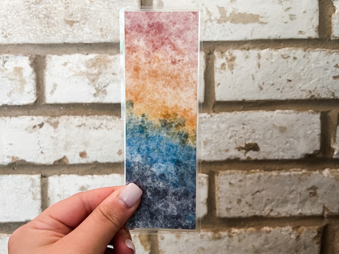 Rainbow Watercolor Splatter Laminated Bookmark Bookish Gift Book Lover ...
