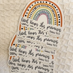 God Keeps His Promises - Genesis 9:12-13 Rainbow Bible Verse Decal ...