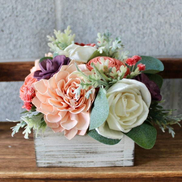 Wood Box Centerpiece - Etsy