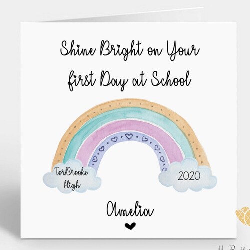 Personalised First Day at School Card | Etsy UK